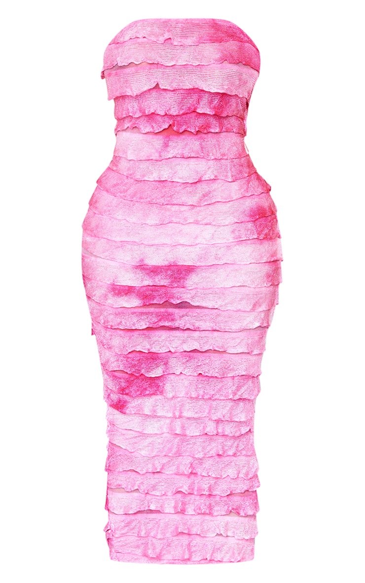 Shape Hot Pink Ombre Frill Edge Bandeau Maxi Dress | Shape ...