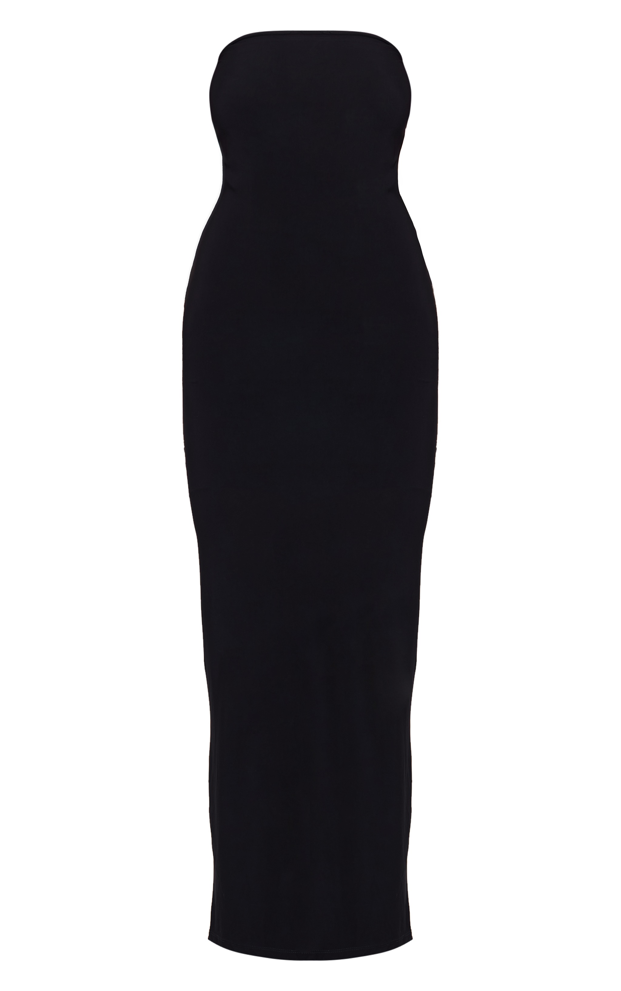 Black Double Layer Bandeau Low Back Maxi Dress | Dresses ...