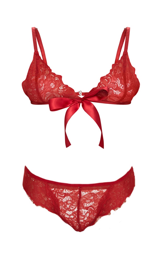 Red Ribbon Lace Detail Set | Lingerie & Nightwear | PLT