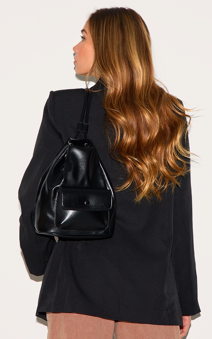 Black PU Pocket Backpack | Accessories | PLT