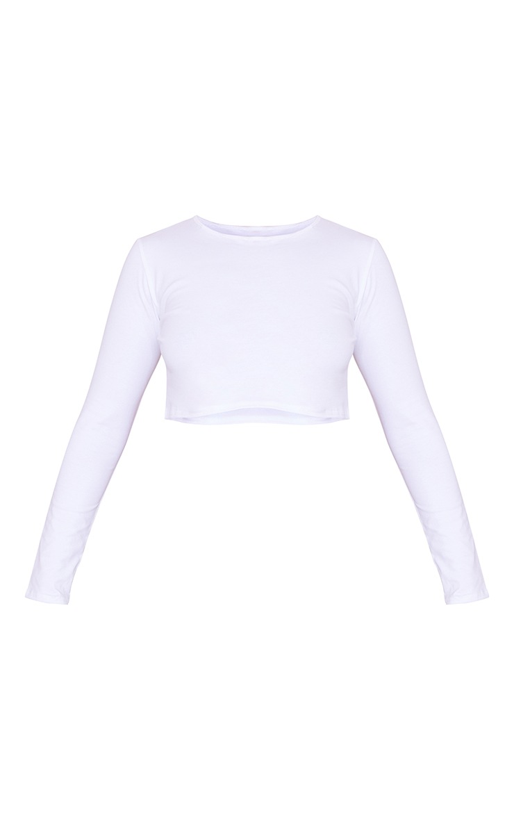 White Cotton Long Sleeve Top | Co-Ords | PrettyLittleThing