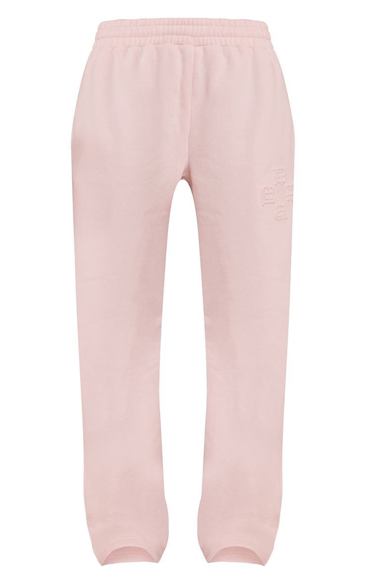 Baby Pink PLT Embossed Wide Leg Joggers | Athleisure | PLT IRE