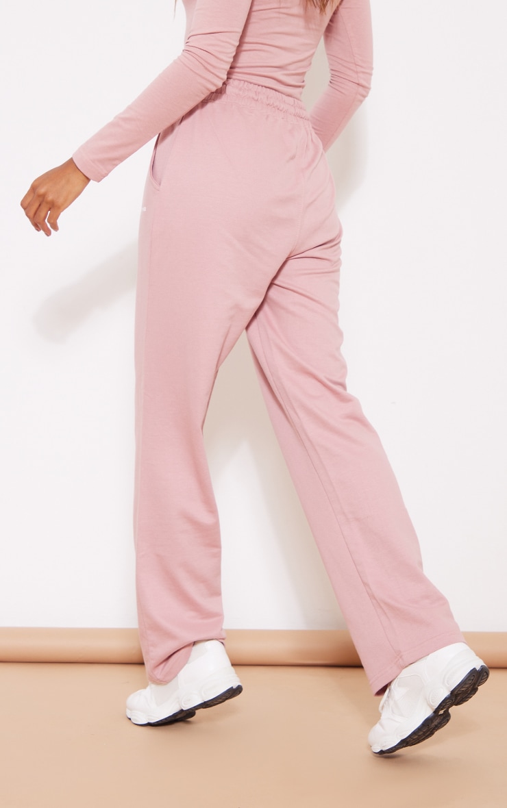 Plt Pale Pink Logo Straight Leg Joggers | PrettyLittleThing AUS