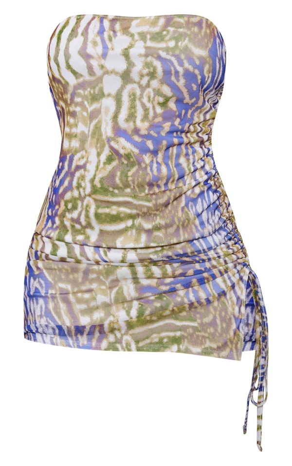 Shape Blue Snake Print Mesh Cut Out Mini Dress | Shape | PLT