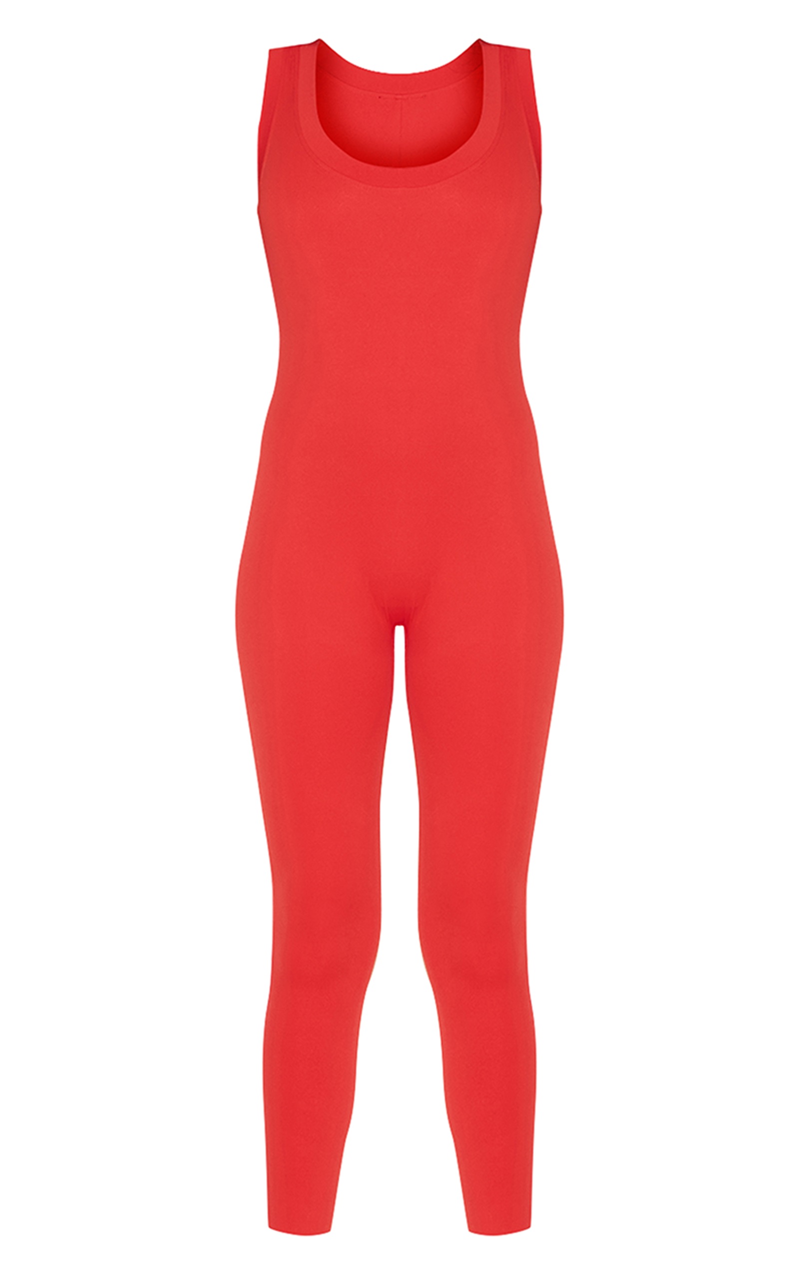 Red Sculpt Contrast Binding Unitard | Athleisure | PrettyLittleThing USA