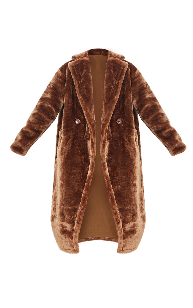Brown Faux Fur Coat | Coats & Jackets | PrettyLittleThing