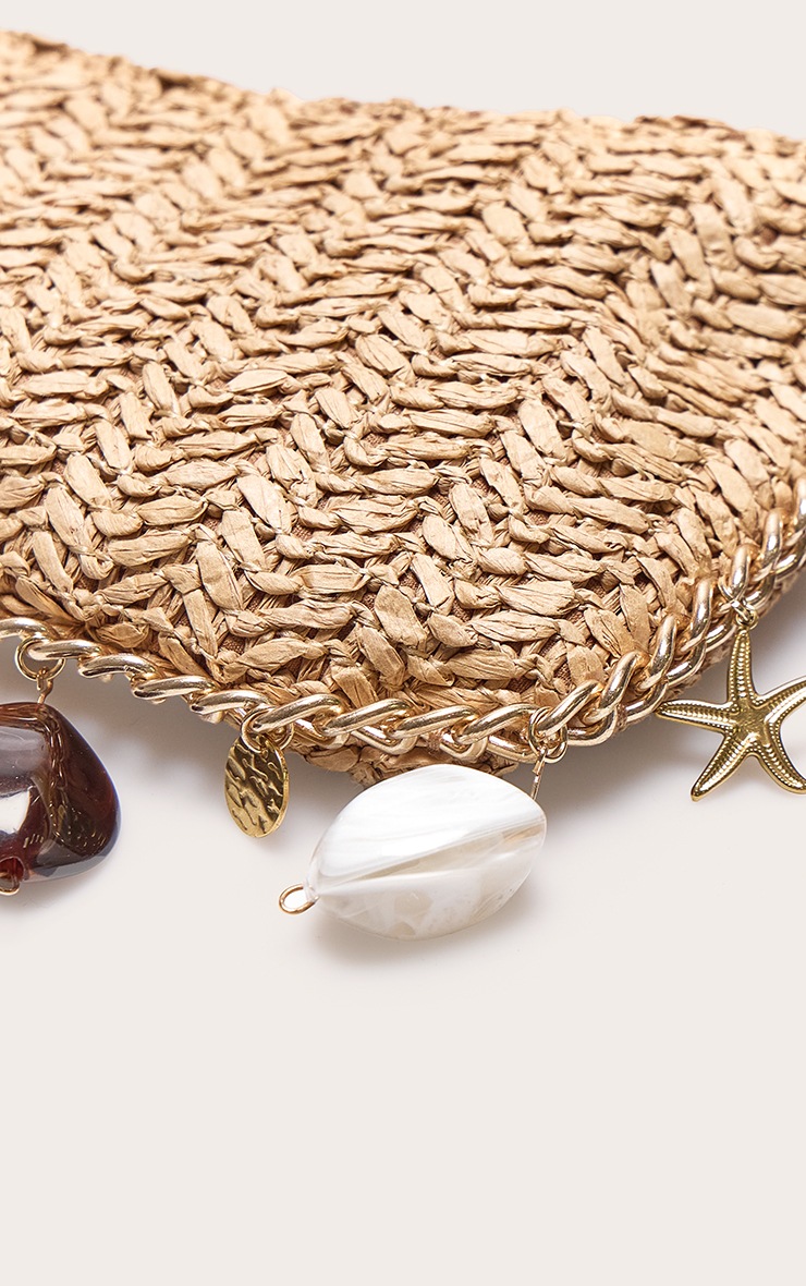 Gold Raffia Charm Slim Shoulder Bag | Accessories | PLT