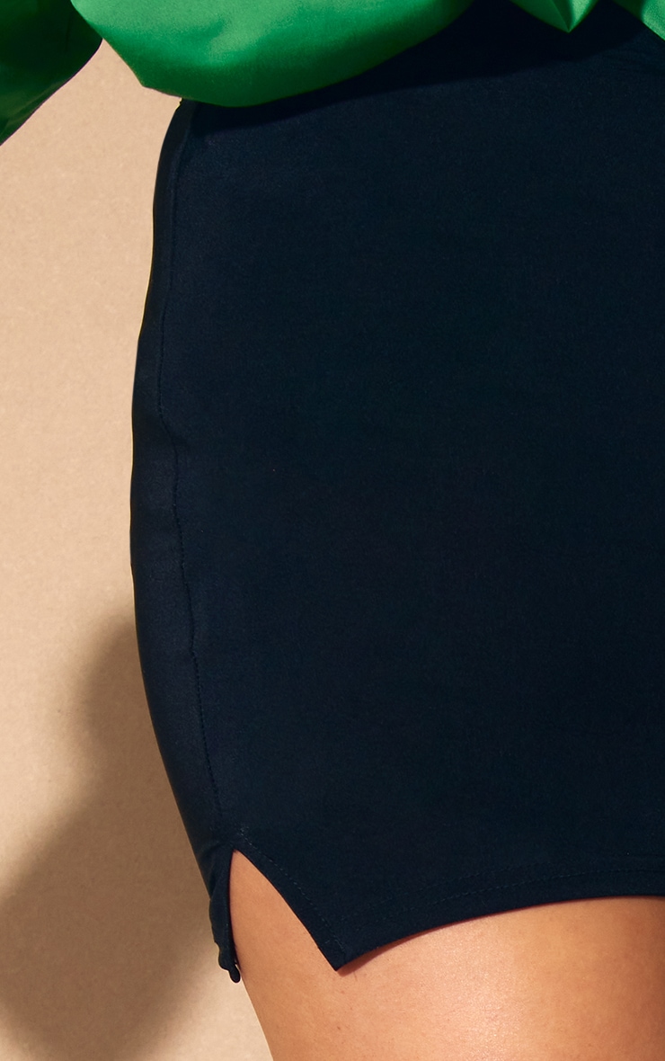 Black Crepe Basic Thigh Split Micro Mini Skirt | PrettyLittleThing USA