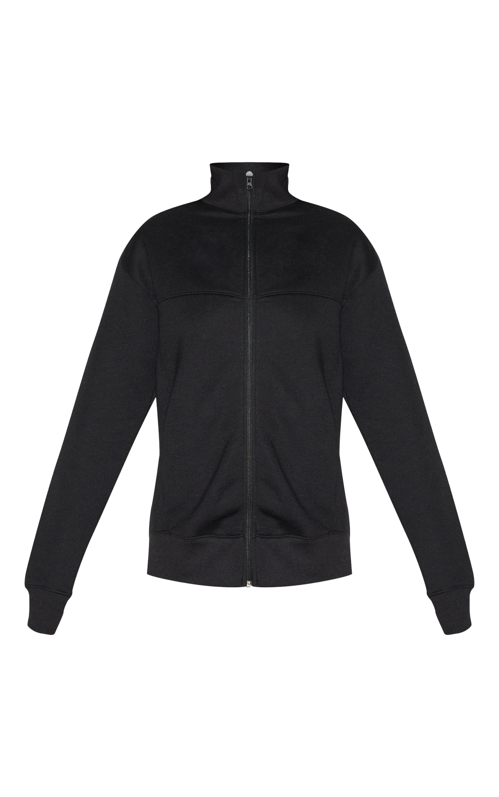 Black Seamed Detail Zip Through Track Top | Athleisure ...