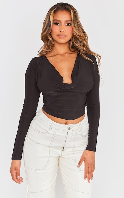 Long Sleeve Black Tops | PrettyLittleThing