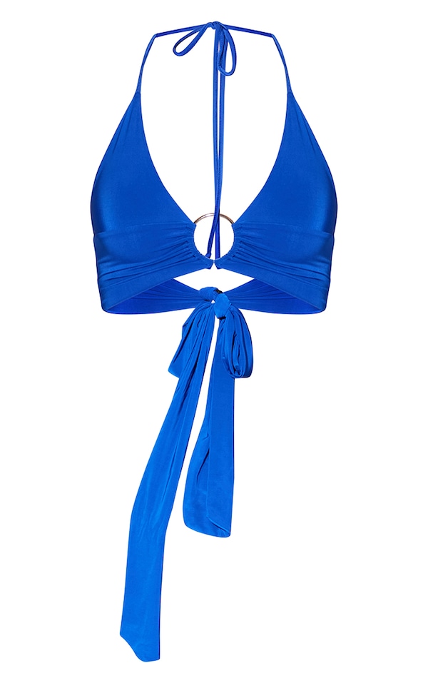 Bright Blue Plunge Ring Detail Bralet | Tops | PrettyLittleThing USA