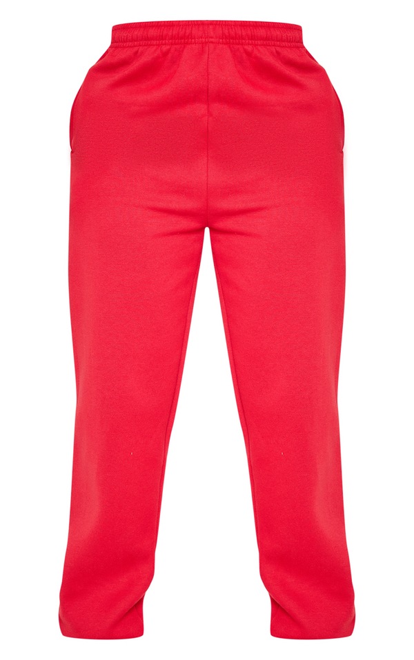 Cherry Red Sweat Cuffed High Waisted Joggers | Sweat | PLT
