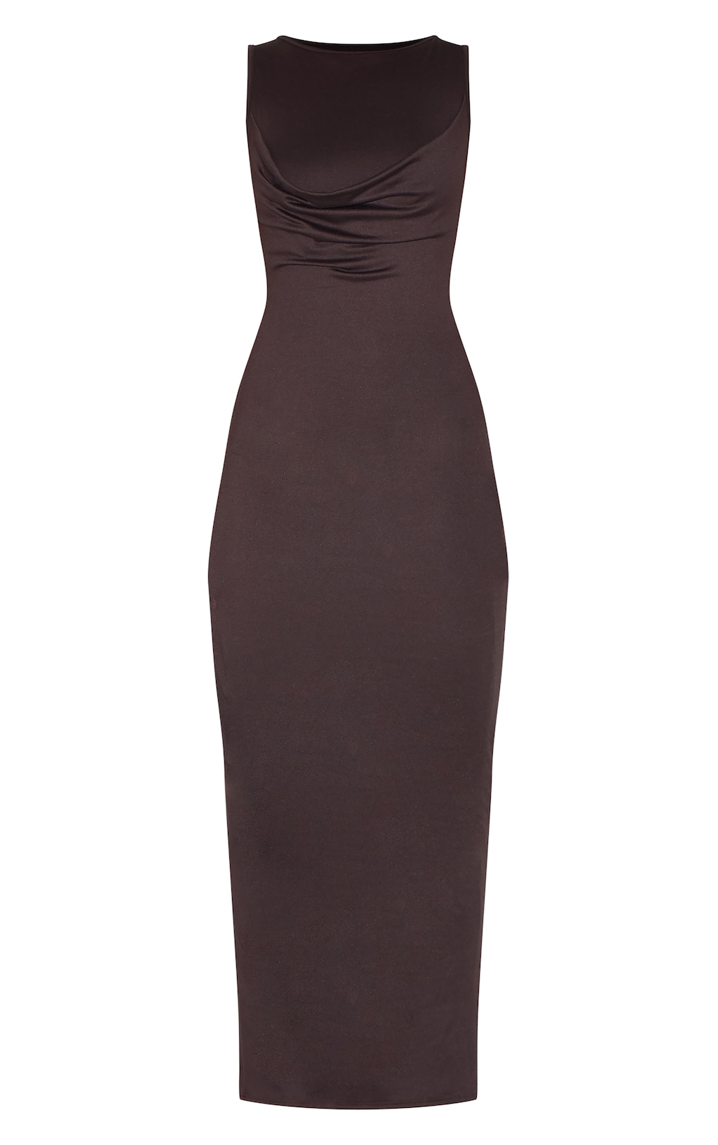 Chocolate Double Contour Drape Bust Maxi Dress | Dresses | PLT IRE
