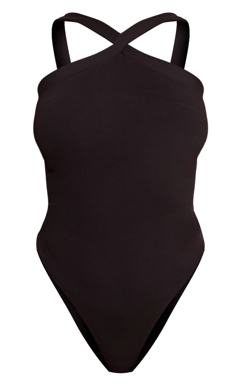 Shape Black Sculpt Cross Shoulder Bodysuit | Shape | PLT
