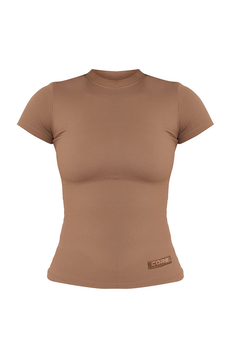 Tall Mocha Core Collection Tab Snatched Sculpt T Shirt | Tall ...