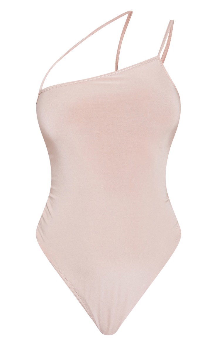 Body gris pierre asymétrique très moulant | PrettyLittleThing FR