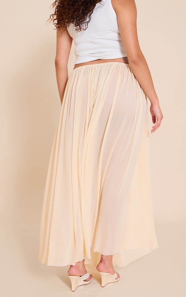 Plus Lemon Mesh Drape Maxi Skirt | Plus Size | PrettyLittleThing USA