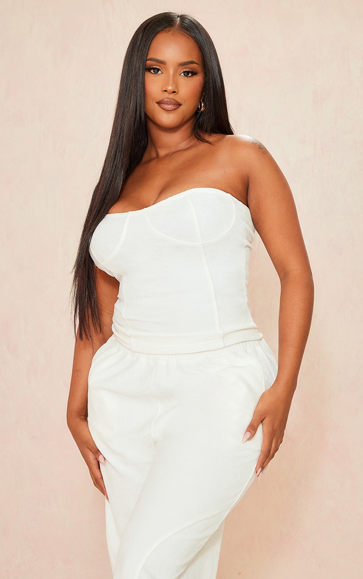 Shape Top Bustier Long En Velours Crème À Détail Bonnets | Shape ...