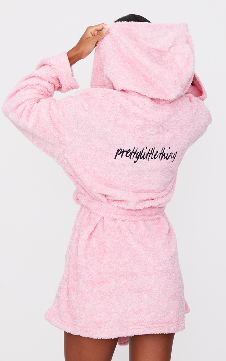 PRETTYLITTLETHING Pink Fluffy Dressing Gown | Lingerie & Nightwear ...