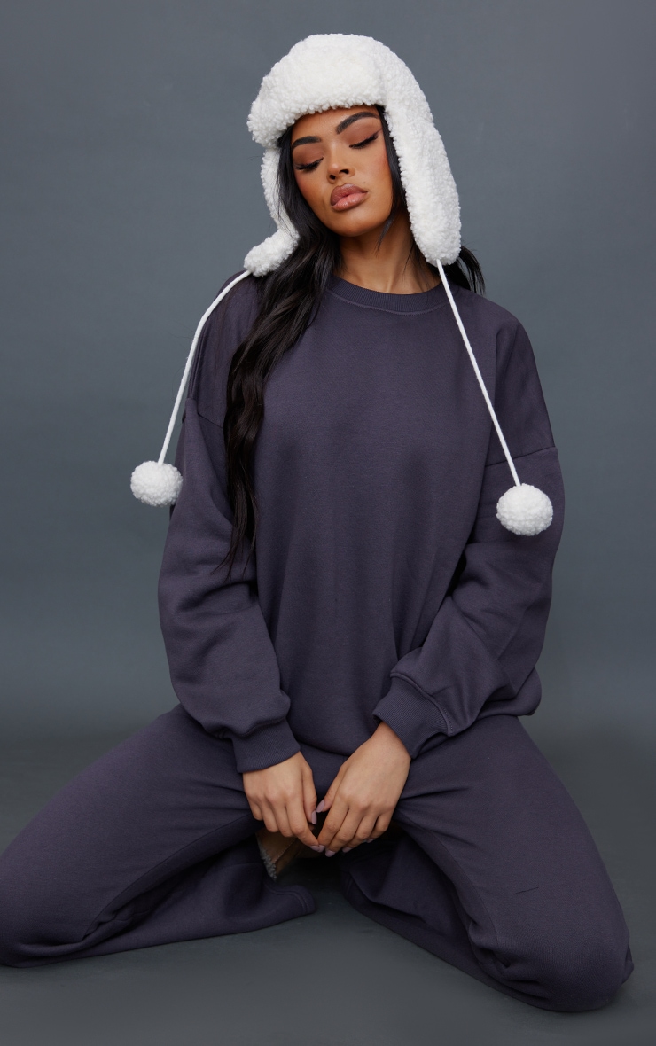 Charcoal Oversized Longline Sweatshirt | PrettyLittleThing CA