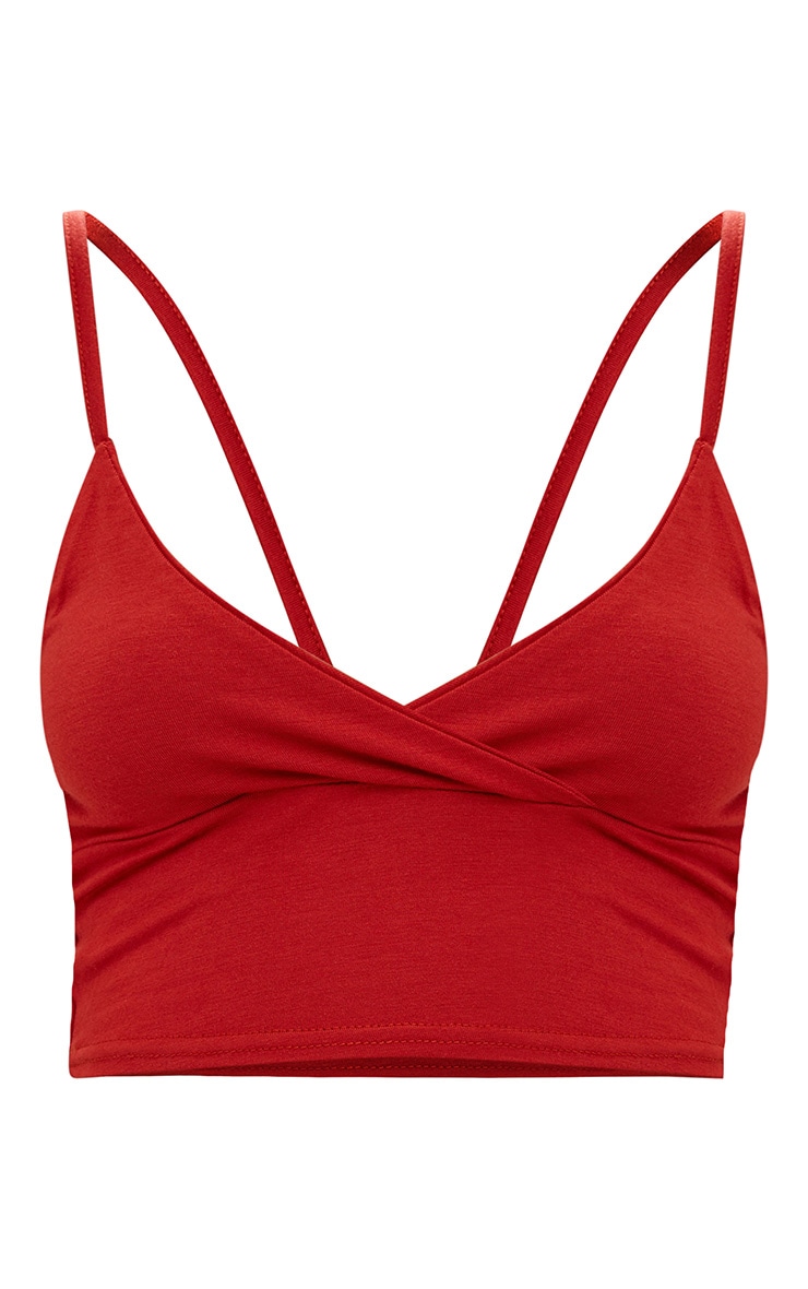 Basic Burnt Orange Strappy Bralette | Tops | PrettyLittleThing