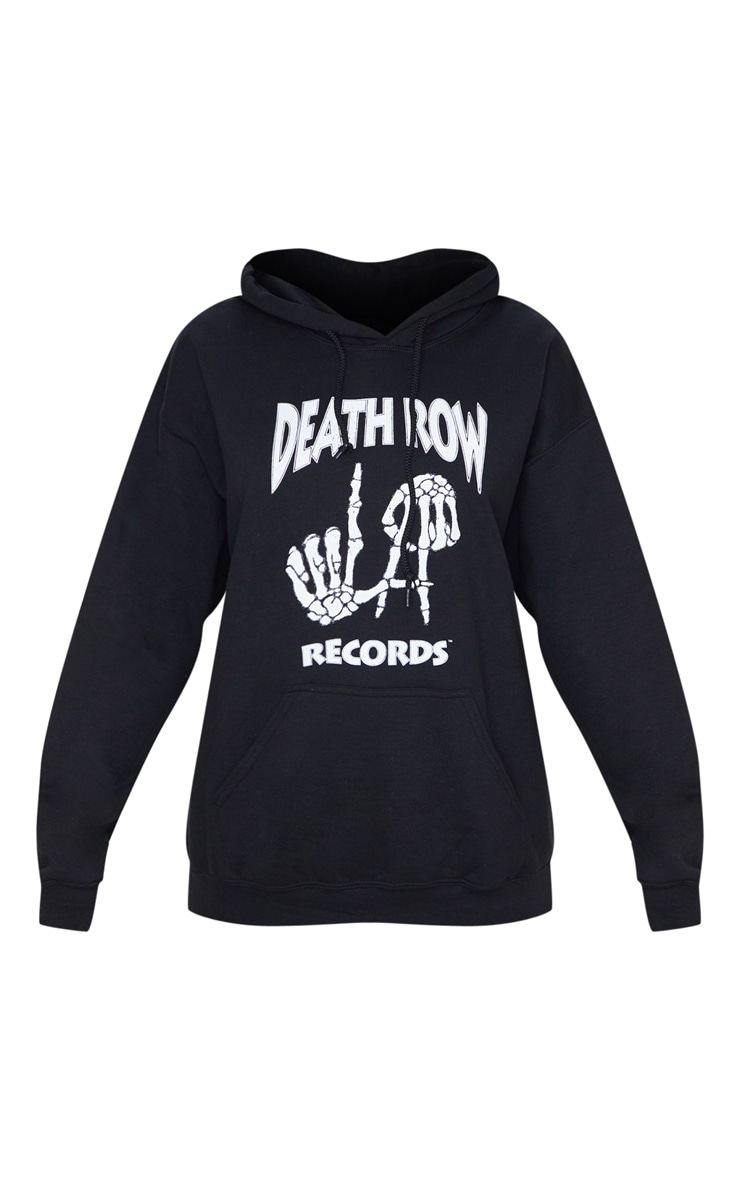 Black Death Row Records Slogan Hoodie | Tops | PrettyLittleThing