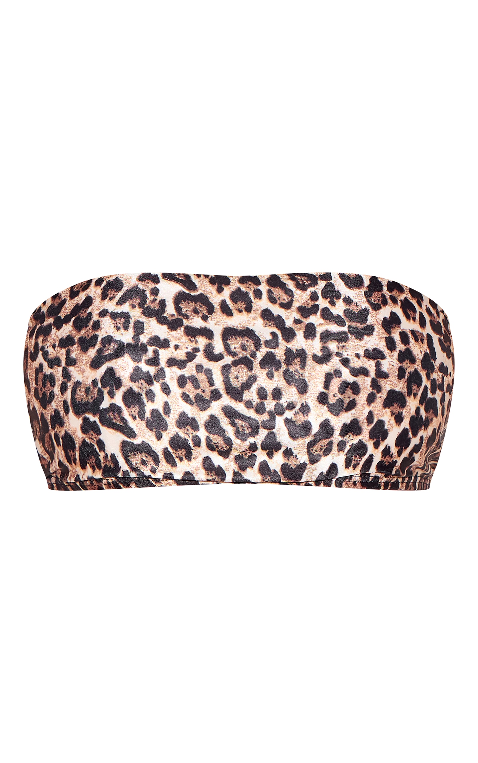 Leopard Bandeau Mix & Match Bikini Top | Swimwear | PrettyLittleThing USA