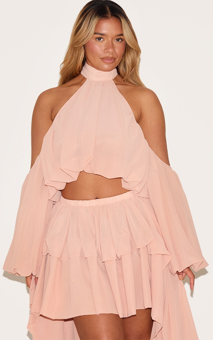 Shape Peach Chiffon High Tiered Maxi Skirt | Shape | PLT