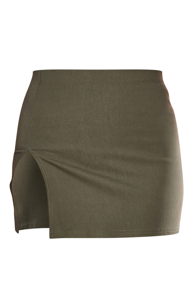 Khaki Stretch Woven Extreme Micro Mini Skirt | Bottoms ...