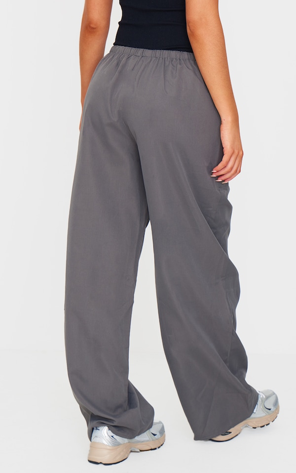 Charcoal Drawstring Waist Low Rise Relaxed Trousers | Bottoms | PrettyLittleThing