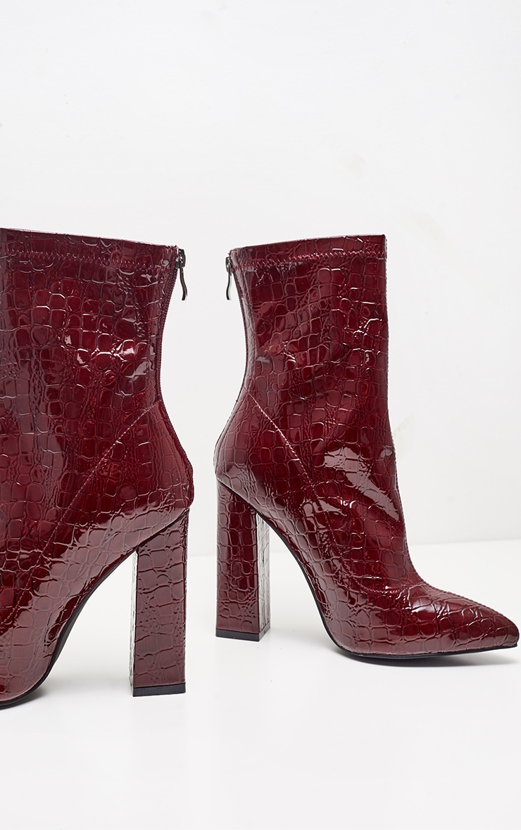 Burgundy Block Heels