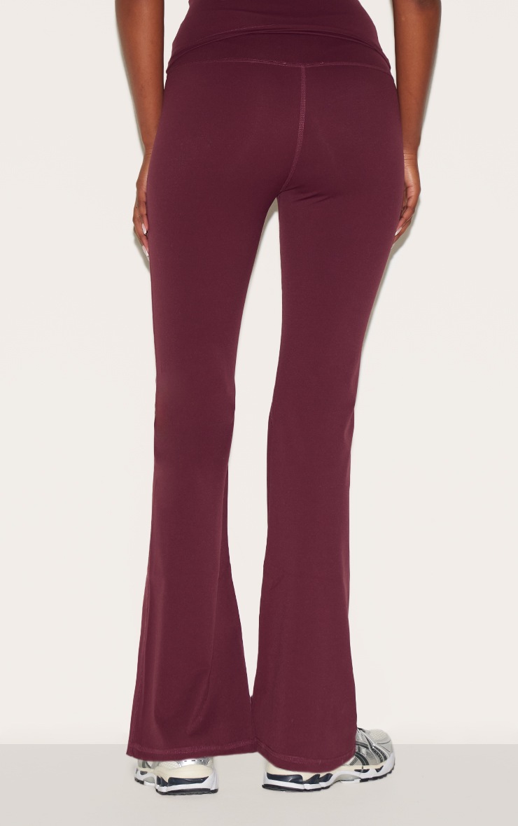 Burgundy Sculpt Wrap Waist Yoga Pants | Activewear | PrettyLittleThing