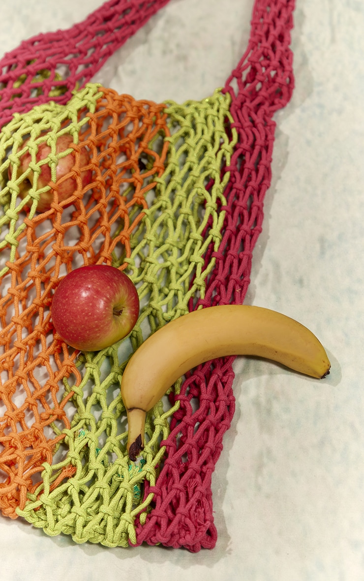 Hot Pink Multi Crochet Beach Bag | Accessories | PrettyLittleThing KSA