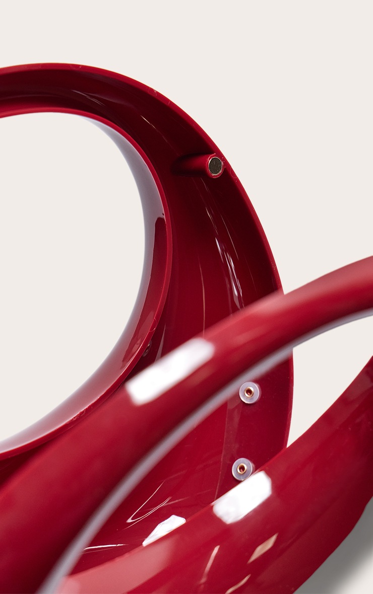 Burgundy Hard Smooth Curve Handbag | Accessories | PrettyLittleThing