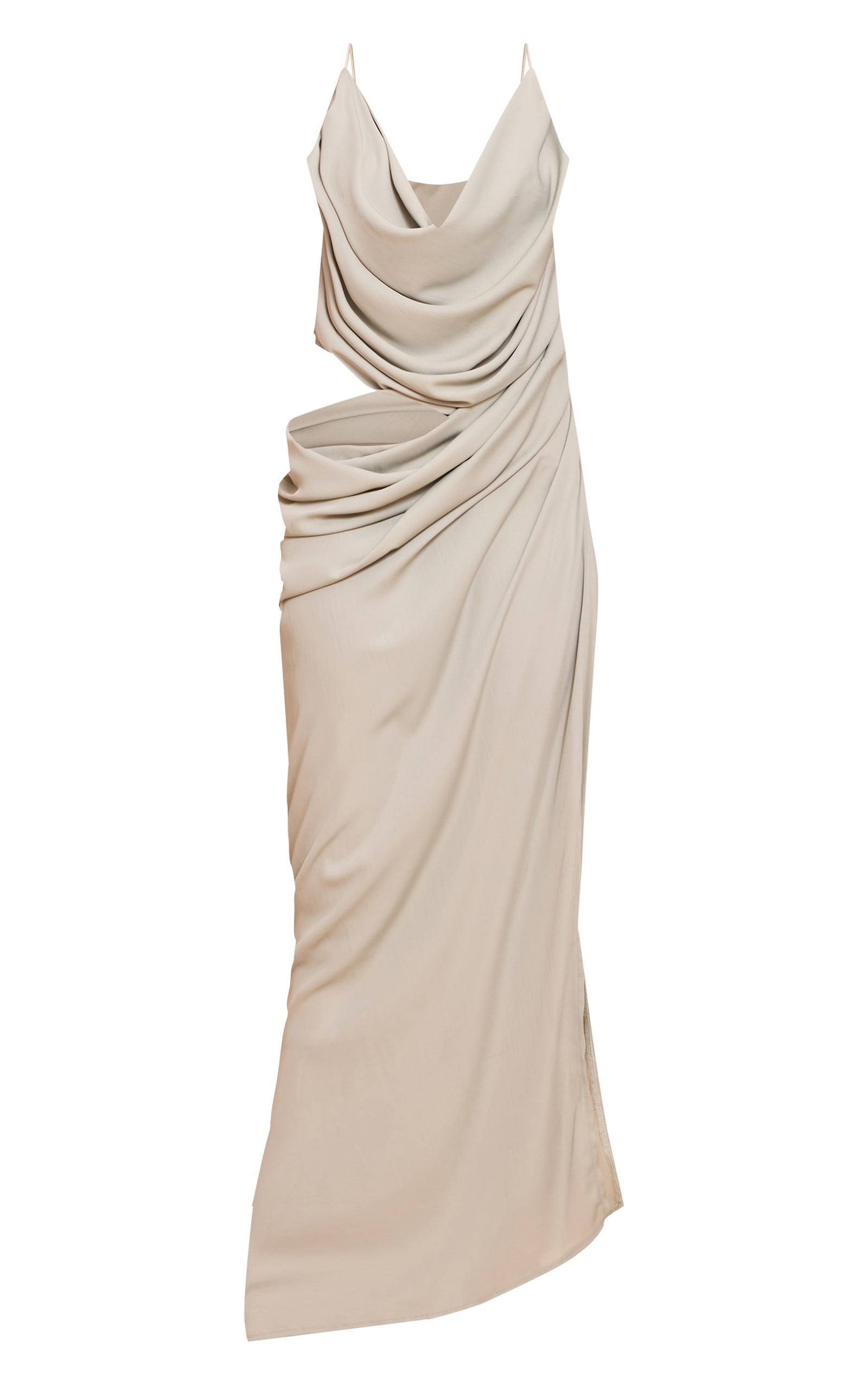 Sage Chiffon Drape Cut Out Midaxi Dress | Dresses | PLT