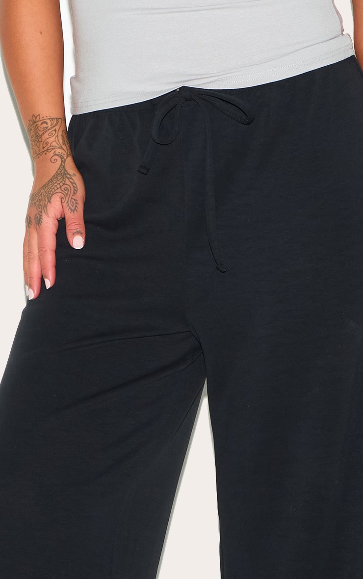 Plus Black Low Rise Drawstring Trousers | Plus Size | PLT