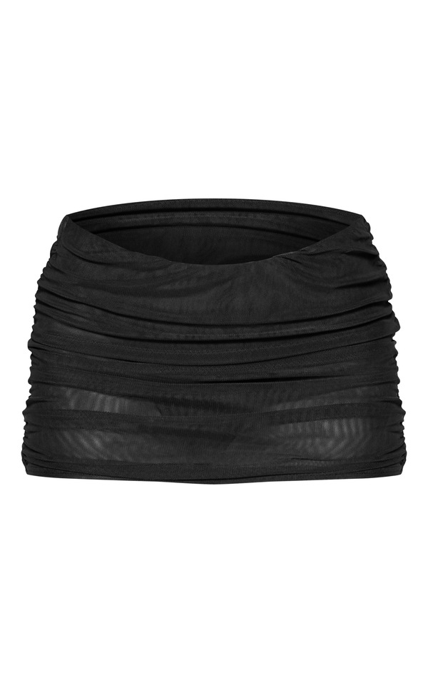 Black Mesh Sheer Micro Mini Skirt | Co-ords | PrettyLittleThing KSA