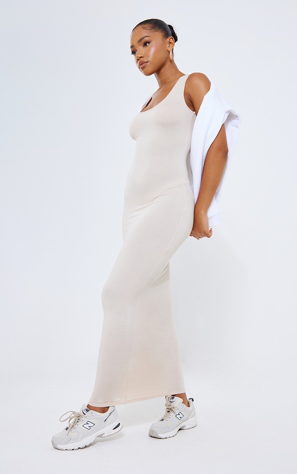 Stone Basic Simple Maxi Dress | Dresses | PrettyLittleThing