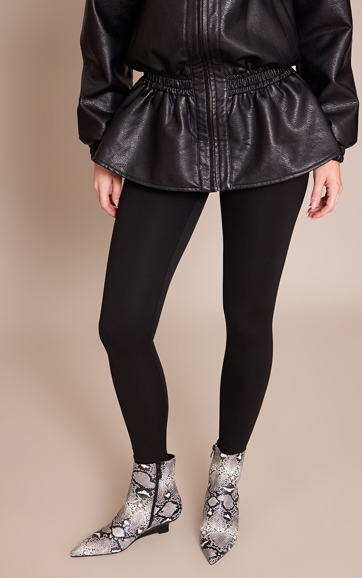 Grey Snake PU Kitten Wedge Ankle Boots | Footwear | PrettyLittleThing AUS