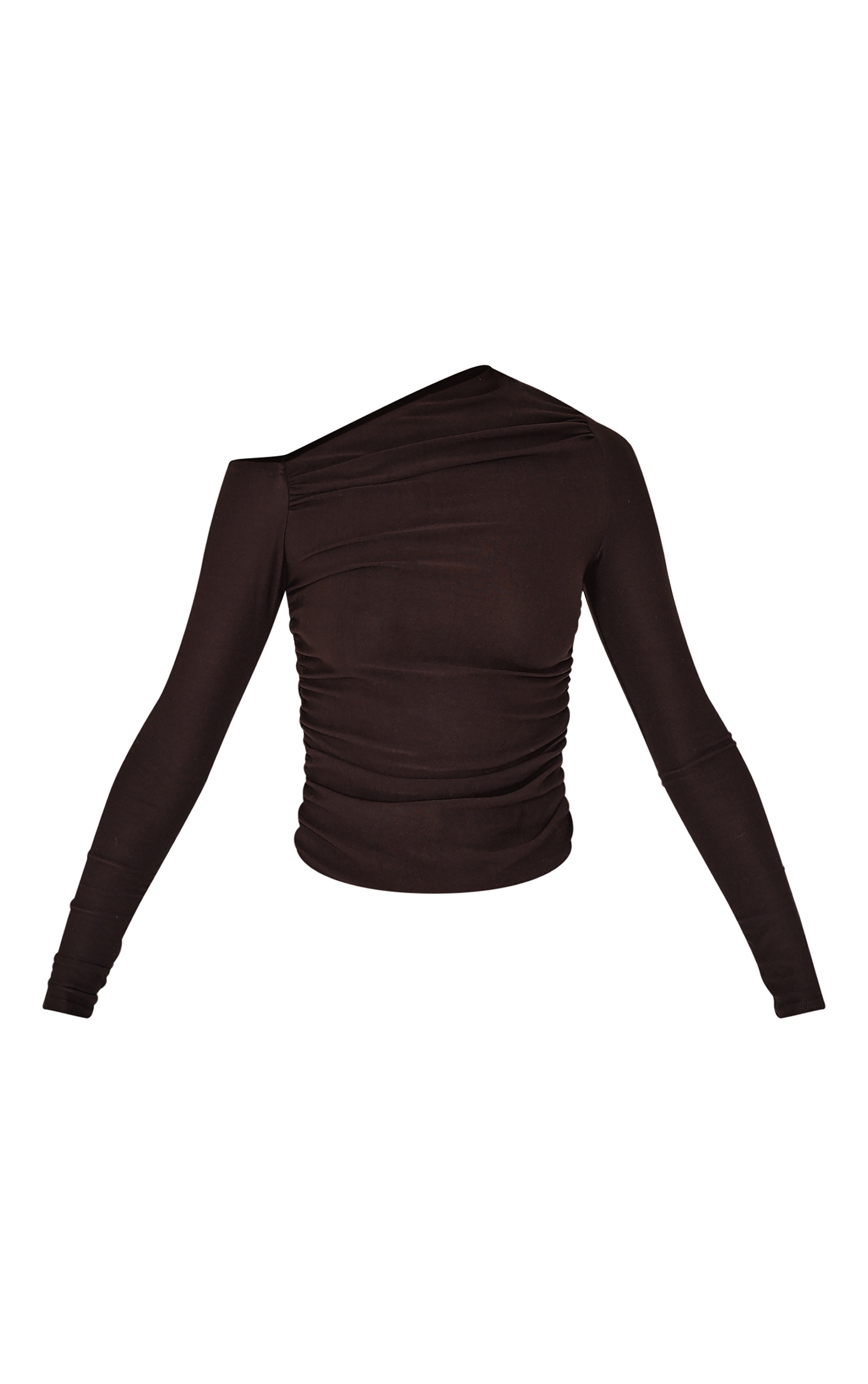 Chocolate Soft Touch Asymmetric Long Sleeve Top | Tops ...