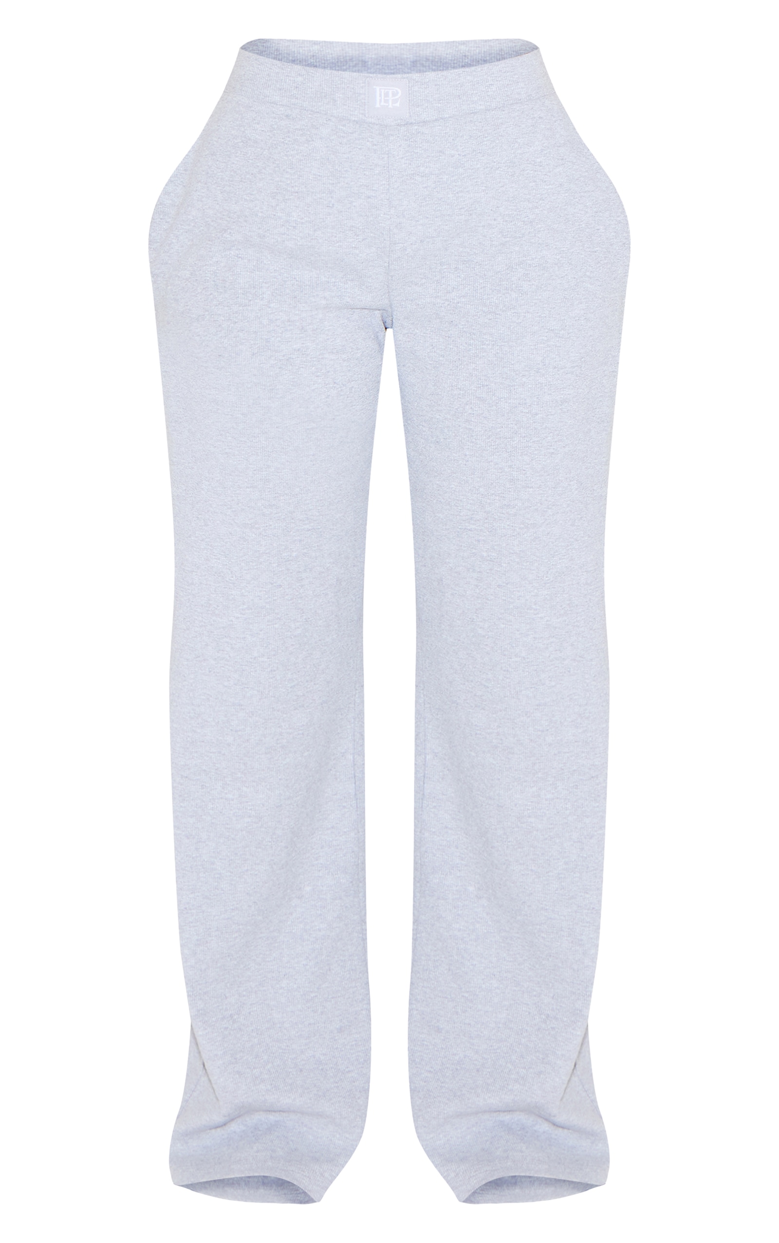 PLT Grey Sleep Rib Tonal Elastic Wide Leg Pants | Lingerie & Nightwear ...