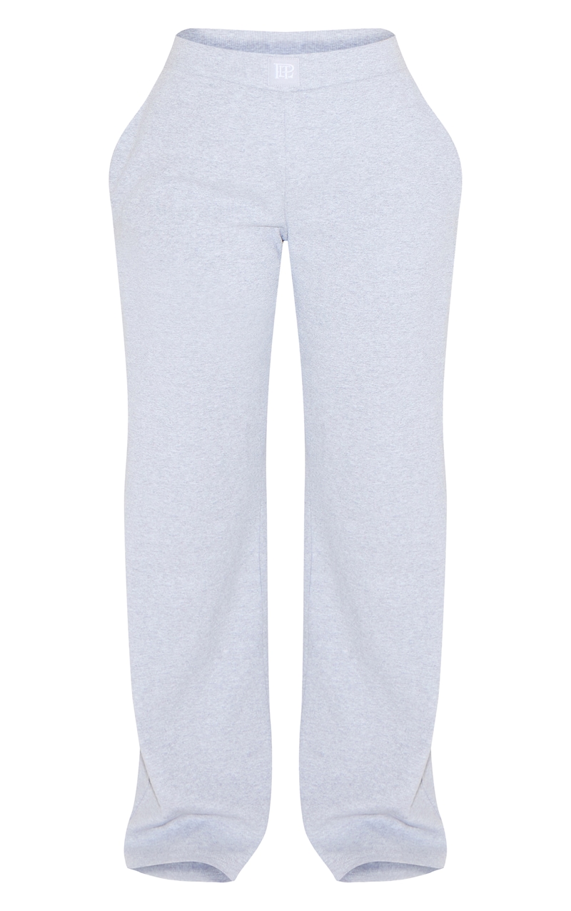 PLT Grey Sleep Rib Tonal Elastic Wide Leg Pants | Lingerie & Nightwear ...
