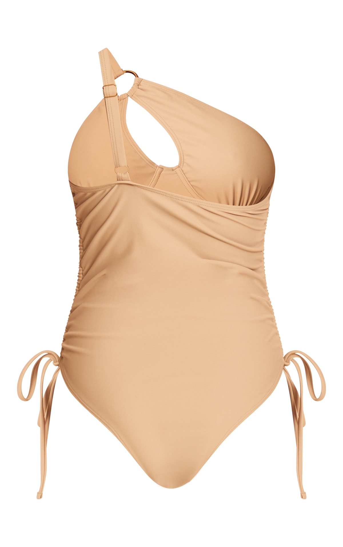 Petite Sand One Shoulder Underwired Swimsuit | Petite | PLT