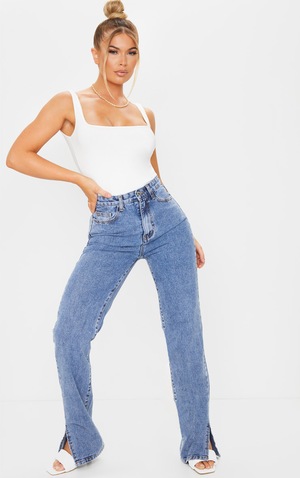 Split Hem Jeans | Denim | PrettyLittleThing USA