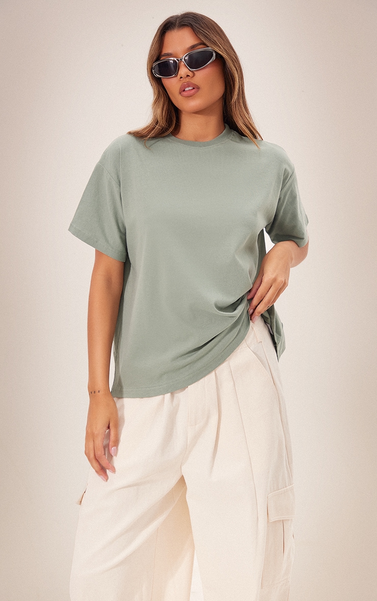 Sea Green Boxy Oversized T Shirt | Tops | PrettyLittleThing USA