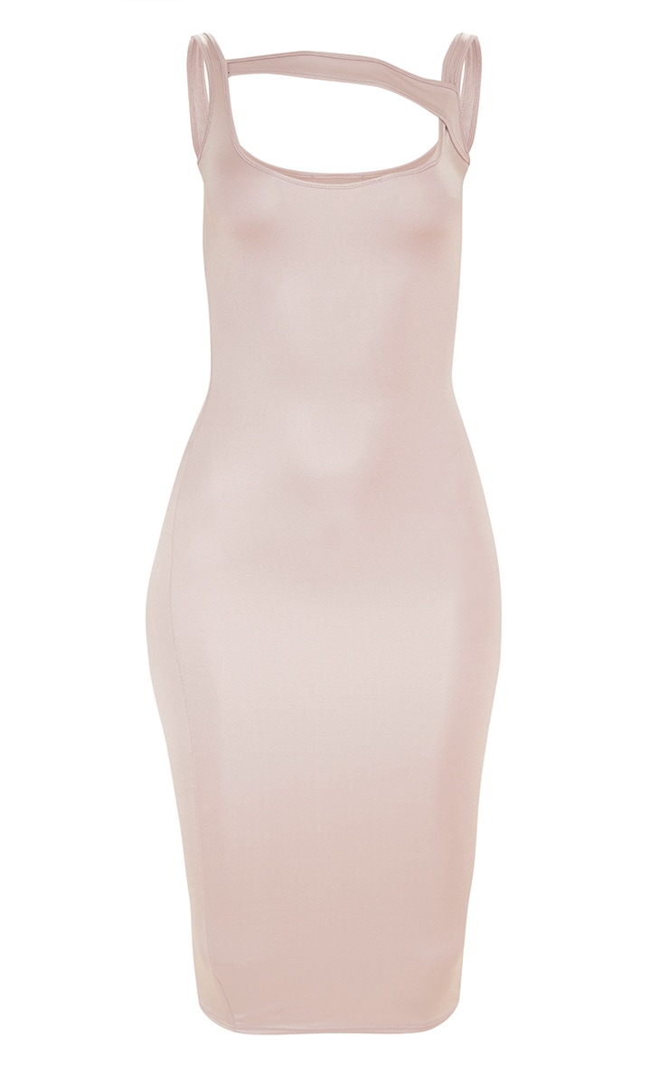 Plus Lilac Second Skin Strap Detail Midi Dress | PrettyLittleThing