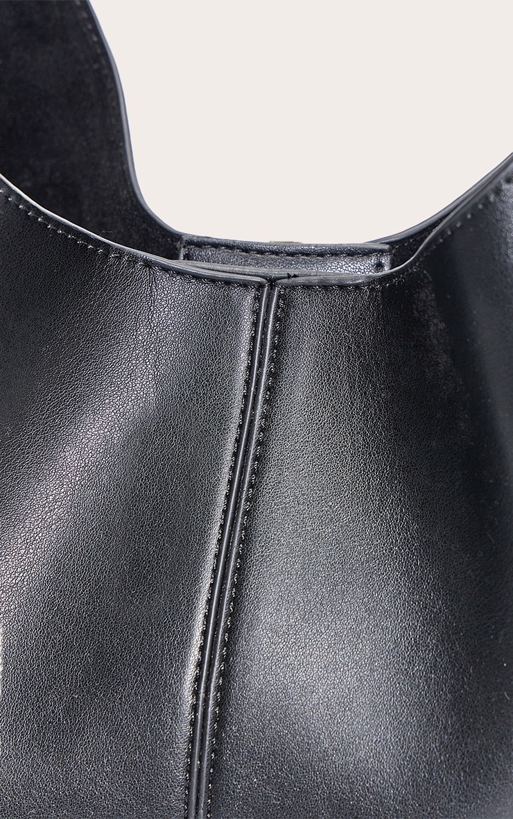 Black Pu Circle Handle Shoulder Bag | Accessories | PLT