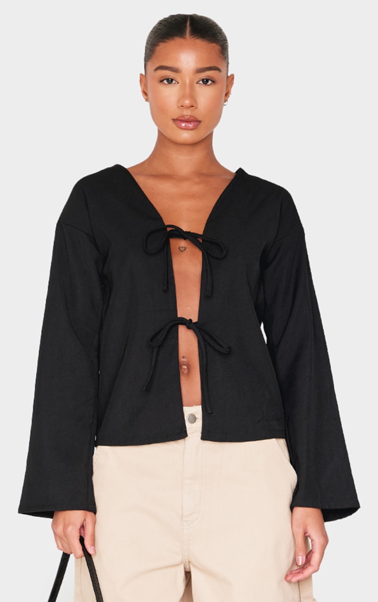 Tie Front Tops | Tie Front Blouses | PrettyLittleThing