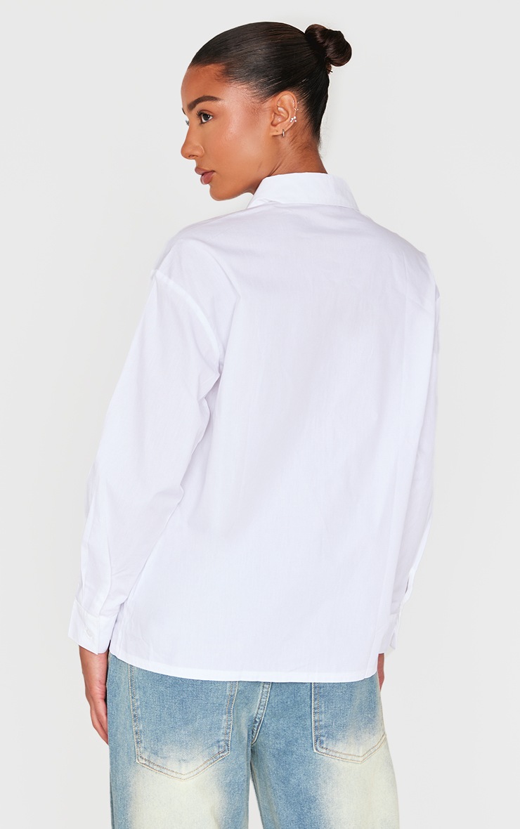 White Cotton Button Shirt | Tops | PrettyLittleThing USA
