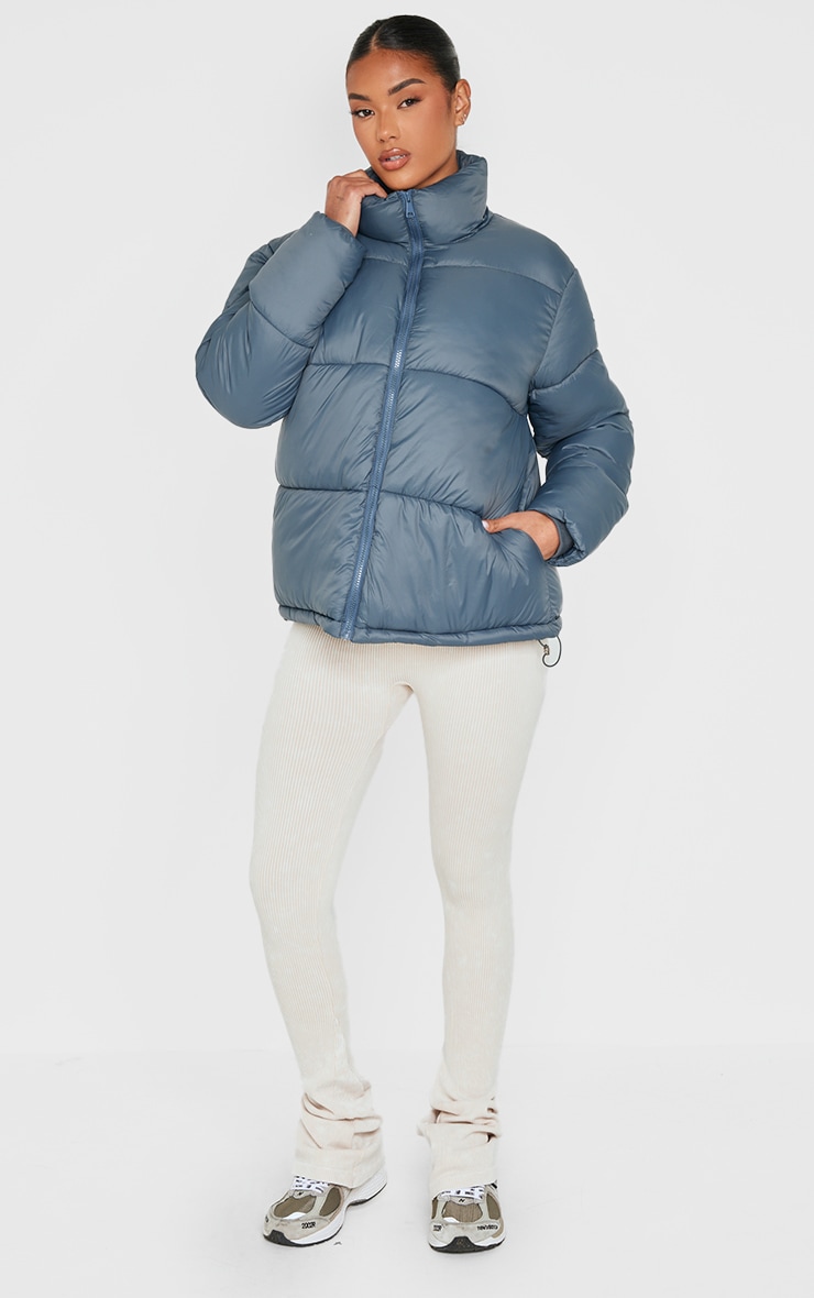 Petrol Shell Quilted Puffer Coat | Outerwear | PLT